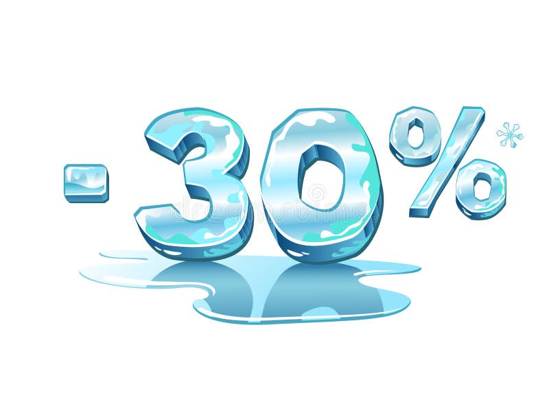 - 30 percent Icy numbers stock illustration. Illustration of ripple ...