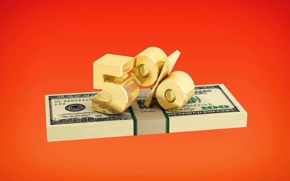 5 percent interest rate. stock illustration. Illustration of business ...