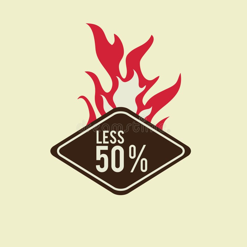 Less 50 Percent Label Design. Vector Illustration Decorative Design ...