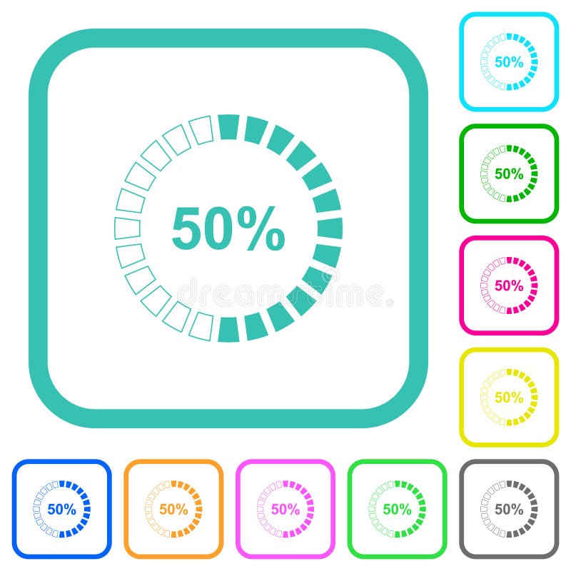 50 Percent Loaded Vivid Colored Flat Icons Stock Vector - Illustration ...