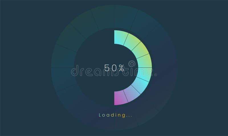 100 Percent Loading User Interface, a Futuristic Loading Icon, Colorful Loading Tap Menu UI, Use ...