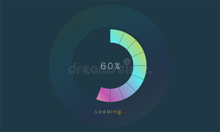 60 Percent Loading User Interface A Futuristic Loading Icon Colorful Loading Tap Menu Ui Use