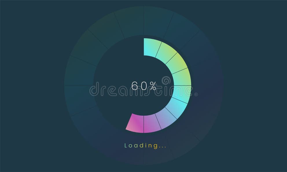 60 Percent Loading User Interface, a Futuristic Loading Icon, Colorful Loading Tap Menu UI, Use ...