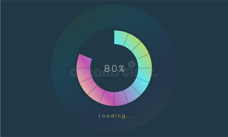 80 Percent Loading User Interface, a Futuristic Loading Icon, Colorful ...