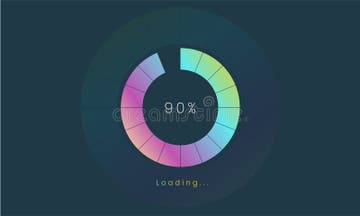 90 Percent Loading User Interface, a Futuristic Loading Icon, Colorful Loading Tap Menu UI, Use ...