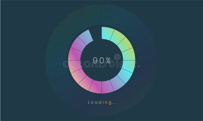 90 Percent Loading User Interface, a Futuristic Loading Icon, Colorful Loading Tap Menu UI, Use ...