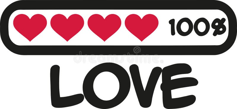 Love 100 percent (Hi-Res) stock illustration. Illustration of happiness ...