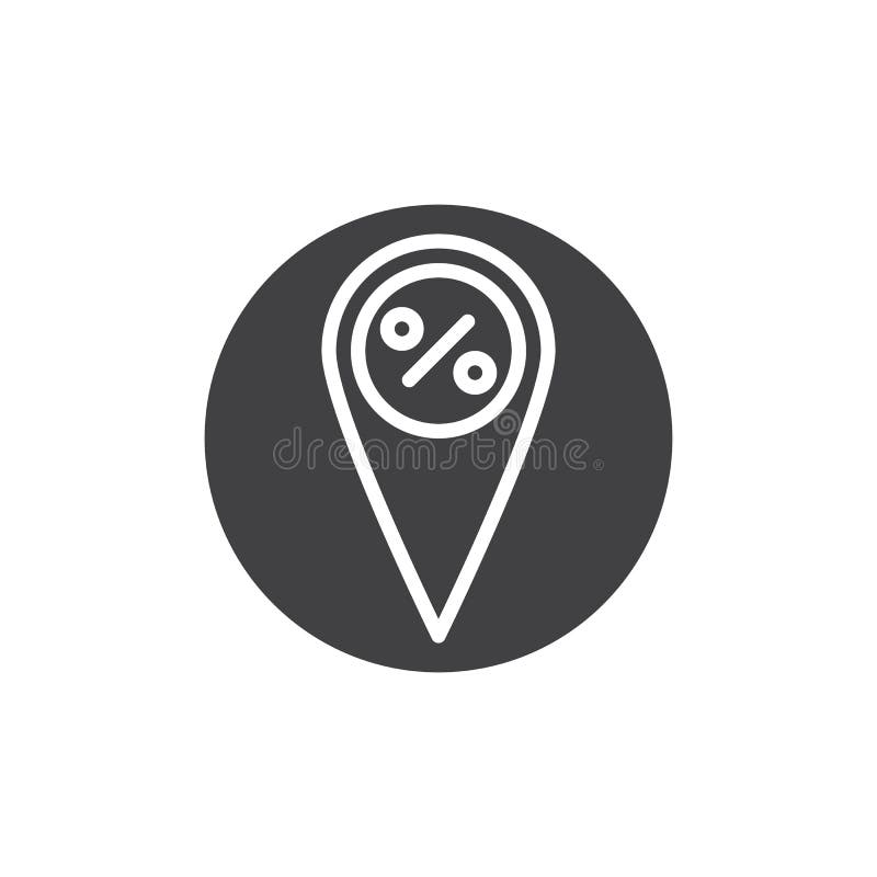 Percent Map Marker Icon Vector Stock Vector - Illustration of direction ...