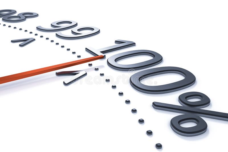 100 percent meter stock illustration. Illustration of improve - 73672629