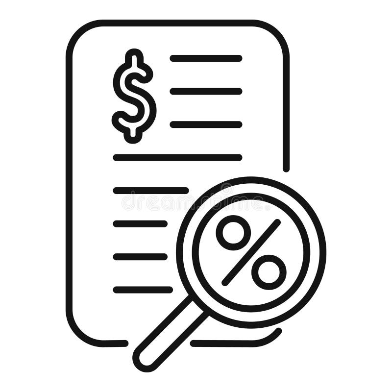 Percent Money Support Icon Outline Vector. Paper Document Stock Vector ...