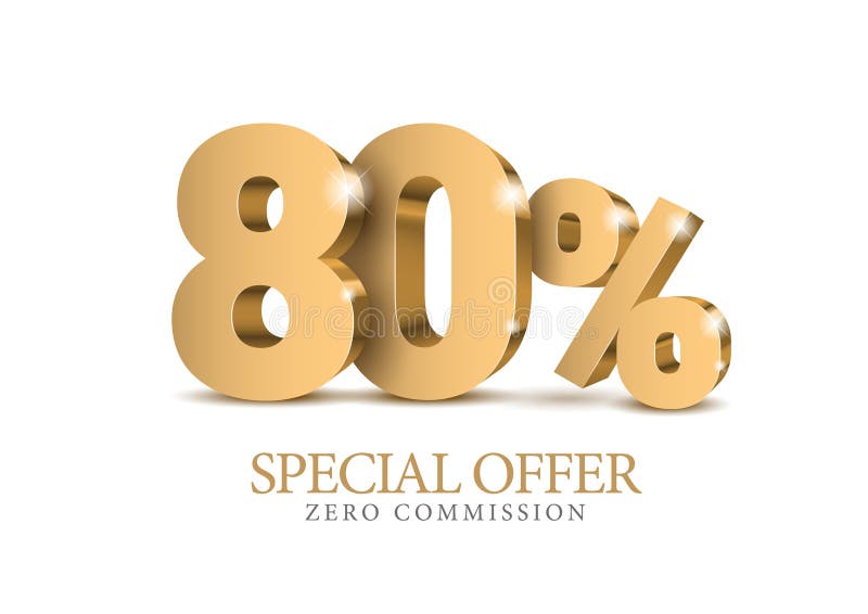 80 percent number stock vector. Illustration of financial - 345549781
