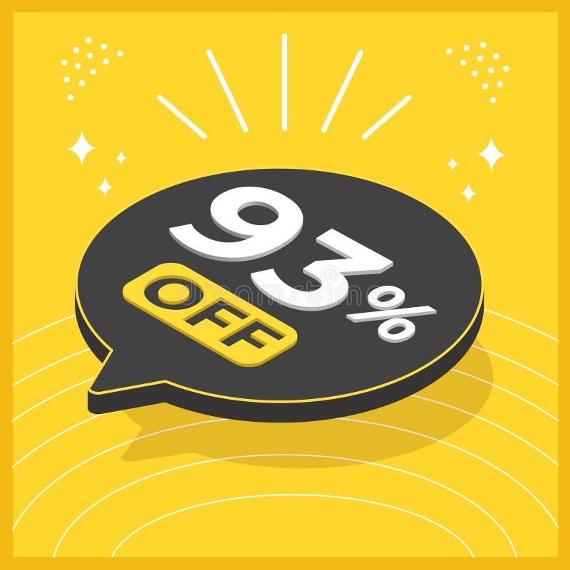 93 Percent Off. 3D Floating Balloon with Promotion for Sales on Yellow ...