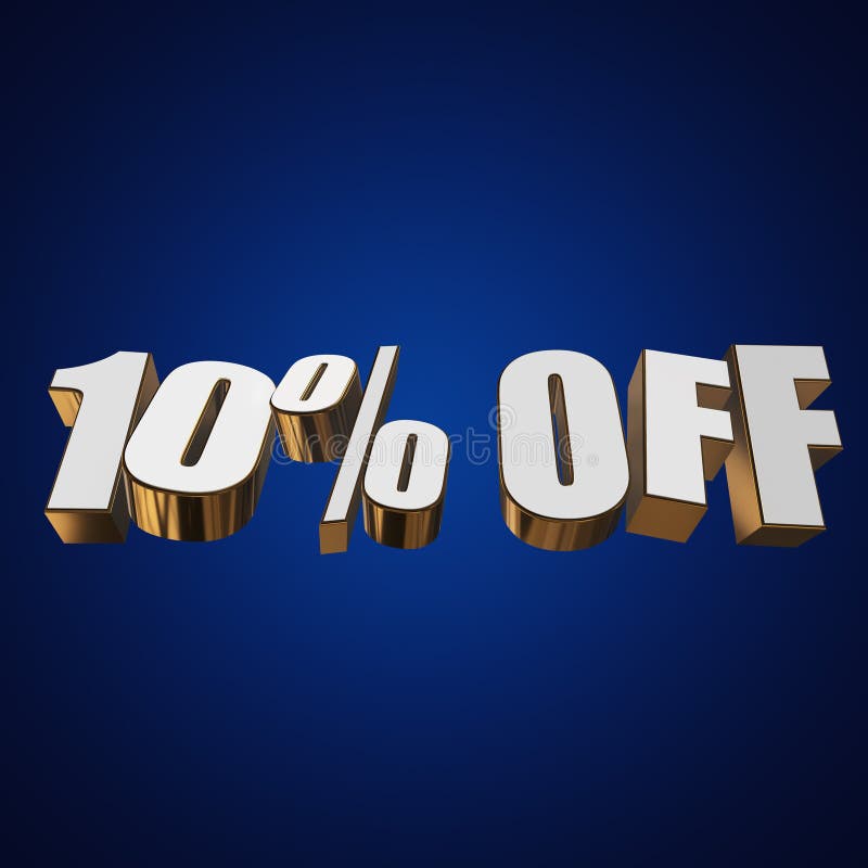 10 Percent Off 3d Letters on Blue Background Stock Illustration ...
