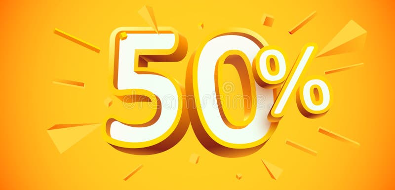 50 Percent Off. 3d Number 50. Sale Banner Stock Vector - Illustration ...