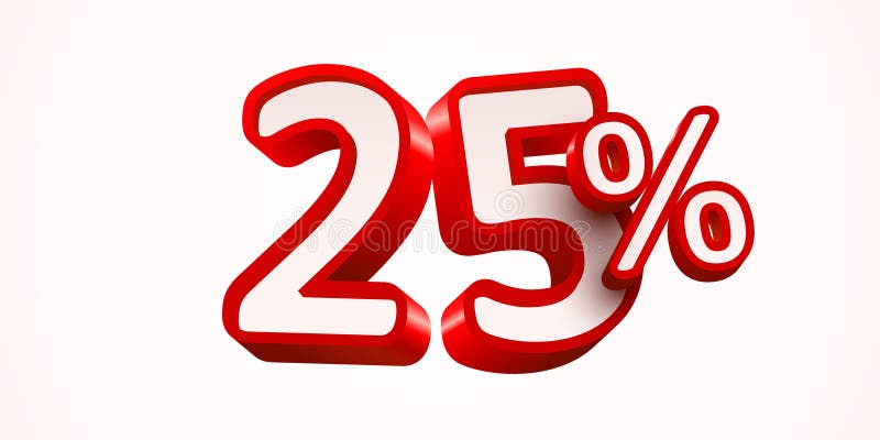 25 Percent Off. 3d Number 10. Sale Banner Stock Vector - Illustration ...