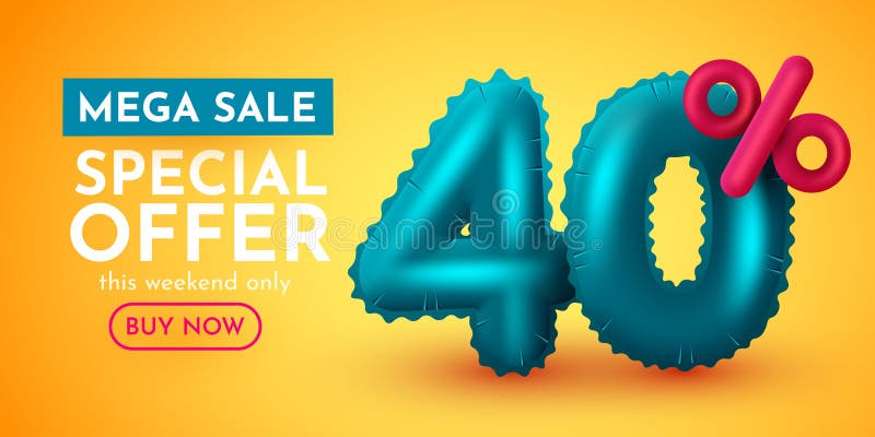 40 Percent Off. Discount Creative Composition Stock Vector ...