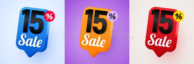 15 Percent Off. Discount Creative Composition Stock Vector ...