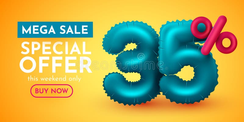 35 Percent Off. Discount Creative Composition Stock Vector ...