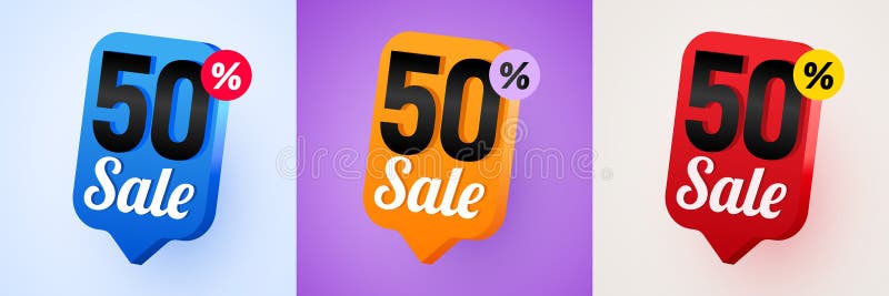 50 Percent Off. Discount Creative Composition Stock Vector ...
