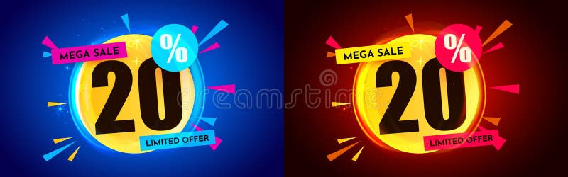 20 Percent Off. Discount Creative Composition Stock Vector ...