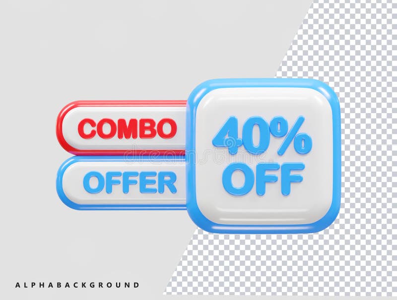 Percent Off Discount Vector Illustration Element 3d Rendering ...