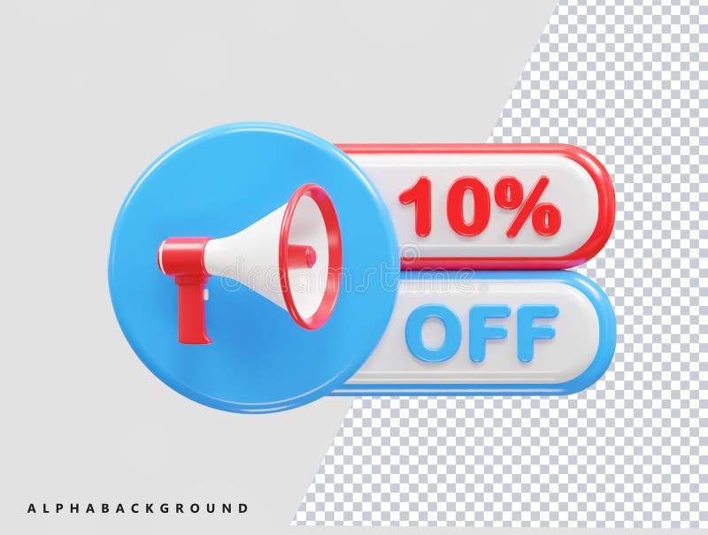 Percent Off Discount Vector Illustration Element 3d Rendering ...