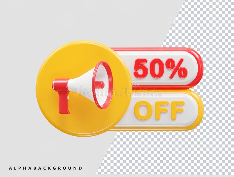 Percent Off Discount Vector Illustration Element 3d Rendering ...