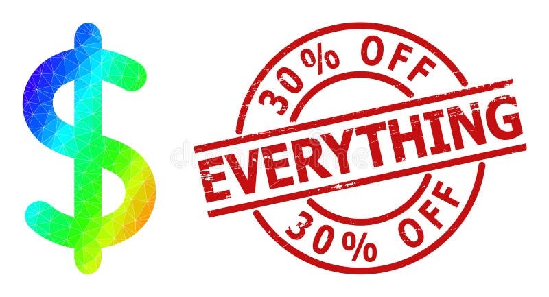 Textured 30 Percent Off Everything Stamp Print and Triangle Filled ...