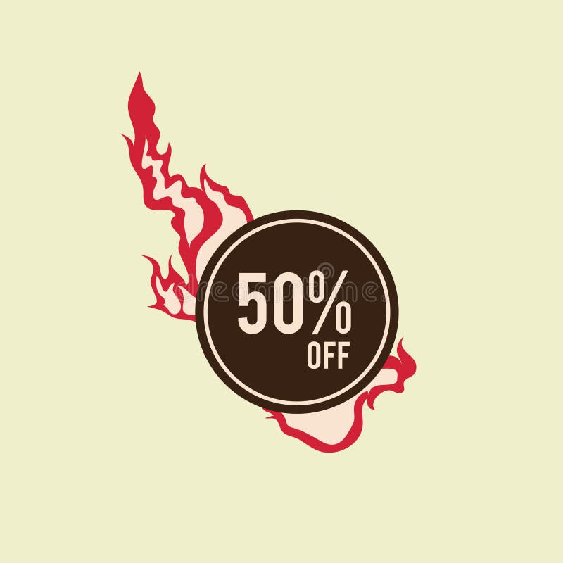 50 Percent Off Label Design. Vector Illustration Decorative Design ...
