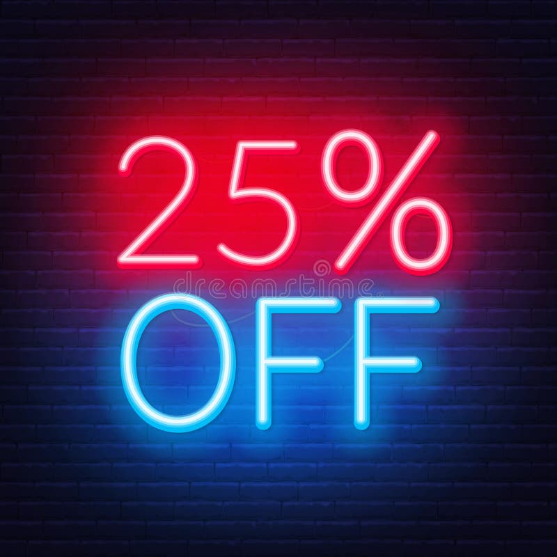 Sale And Twenty-five Percent Off Sign Brick Stock Illustration ...