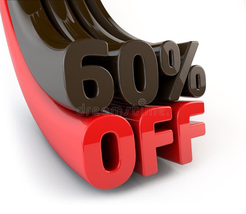 60 Percent Off Promotional Sign Stock Illustration - Illustration of ...