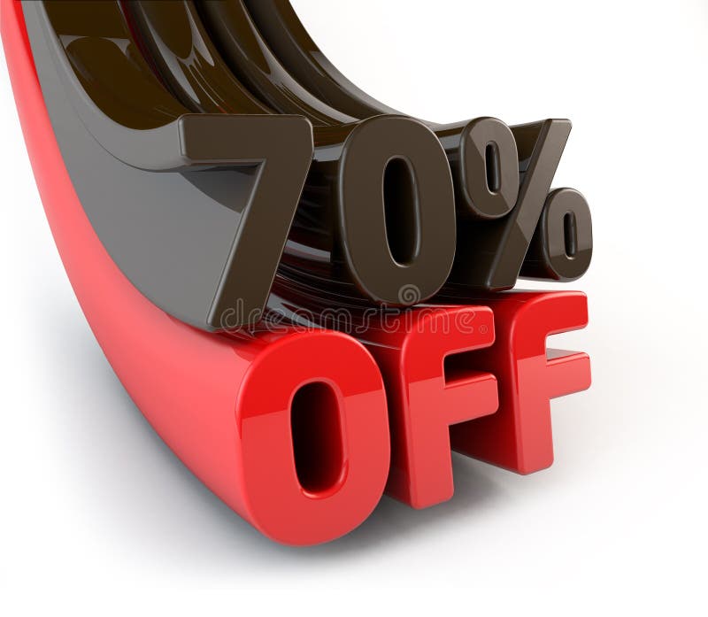 70 Percent Off Promotional Sign Stock Illustration - Illustration of ...