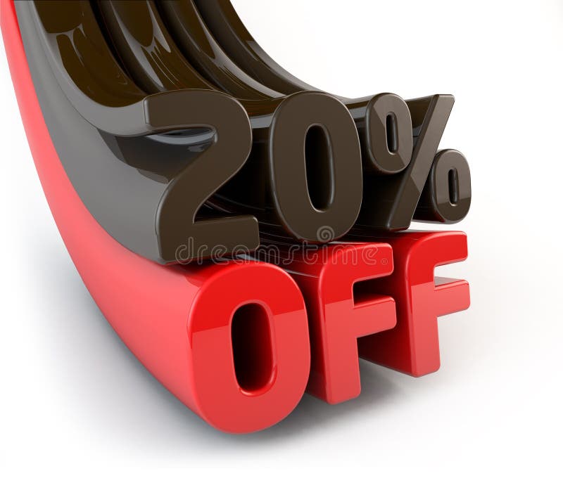 20 Percent Off Promotional Sign Stock Illustration - Illustration of ...