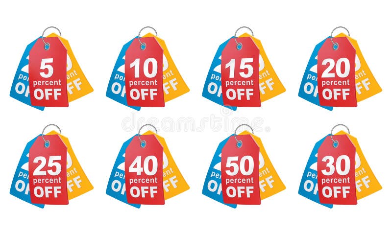 Percent off shopping tag. stock illustration. Illustration of discount ...