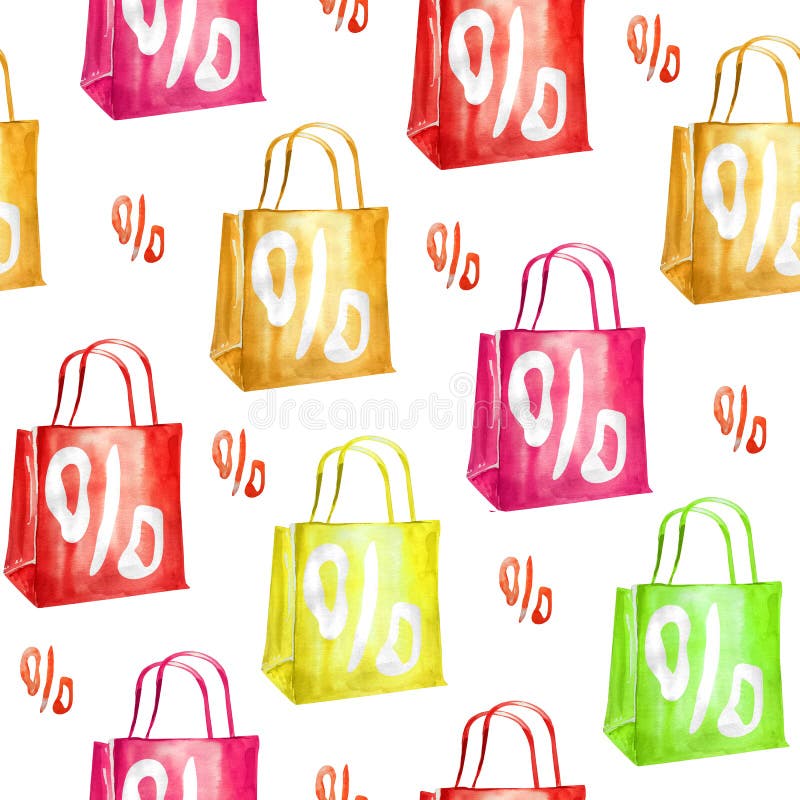 Percent Packs Watercolor Seamless Pattern Stock Illustration ...