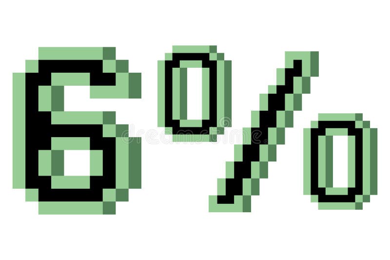6 Percent with Pixel Art 3d Stock Vector - Illustration of card ...