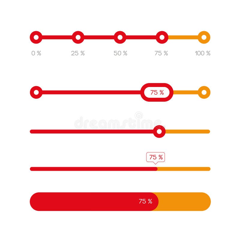 Percent progress bar set stock vector. Illustration of graphic - 96422209