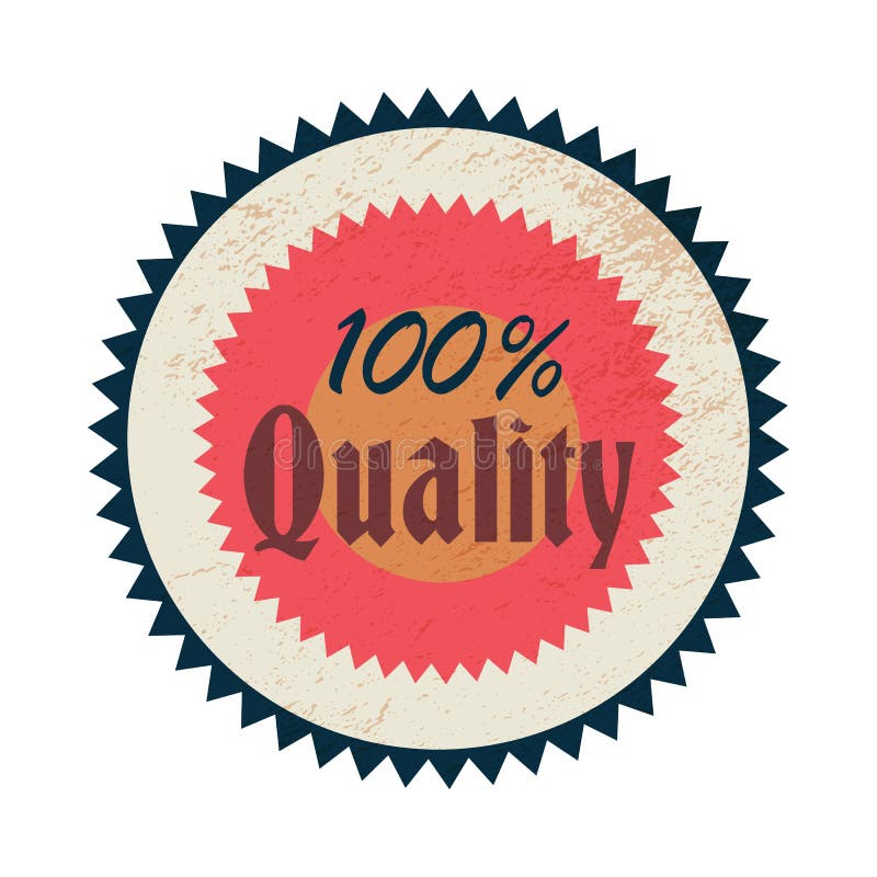 100 Percent Quality Label, Vintage Style Stock Vector - Illustration of ...