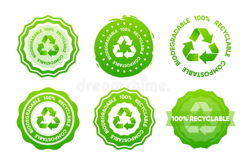 100 Percent Recyclable Compostable Biodegradable. Recycle Reuse Reduce ...