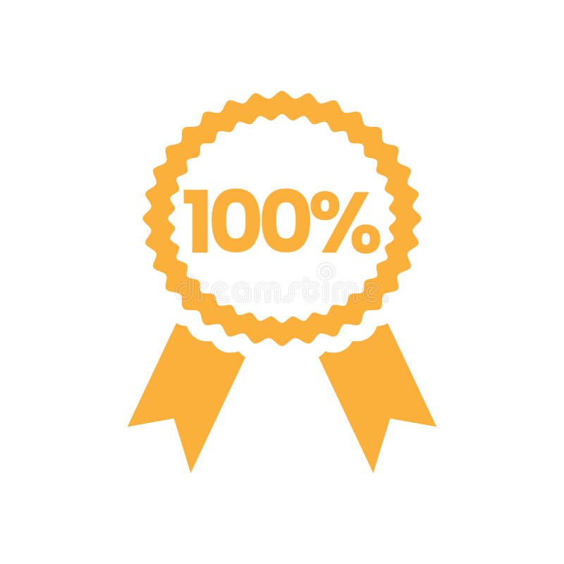 100 Percent Ribbon Badge stock vector. Illustration of percent - 172623310