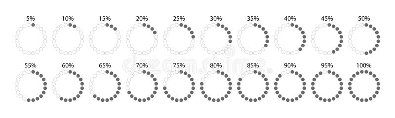 100 Percent Ring Pie Chart. Round Filling Template Stock Vector ...
