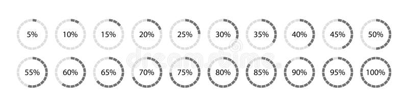 100 Percent Round Pie Chart. Grey Circle Filling Template. Diagram ...