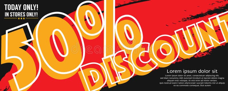 50 Percent Sale Discount Sale Banner Vector Stock Vector - Illustration ...