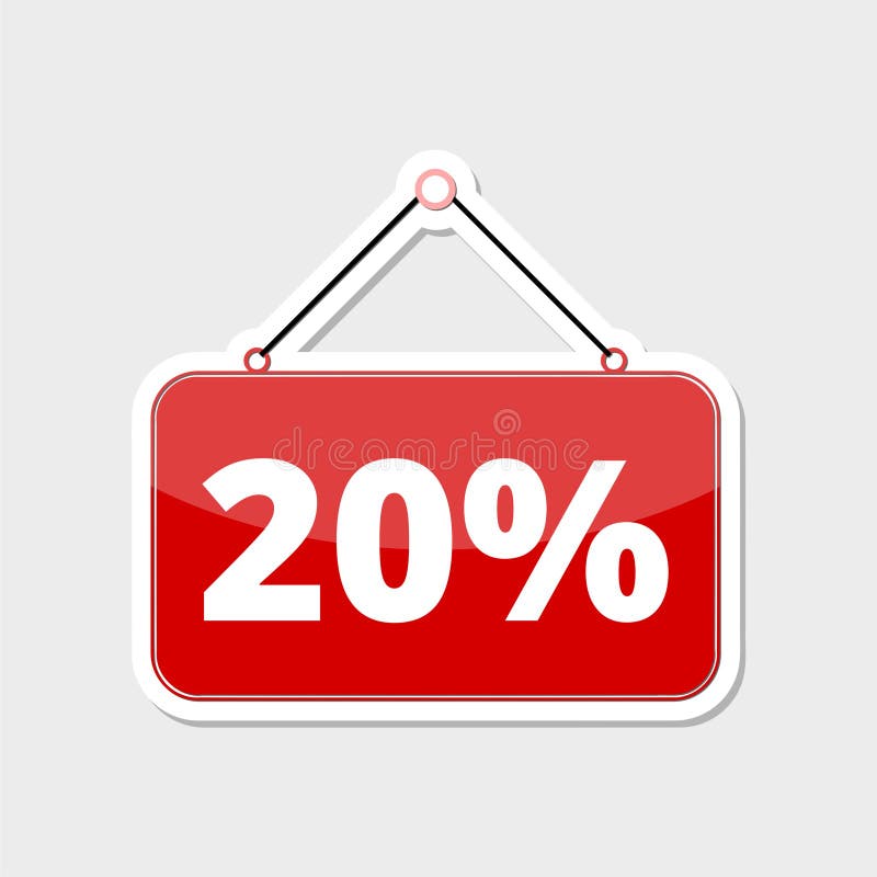 20 Percent Sale Icon Set, Discount 20 Stock Illustration - Illustration ...