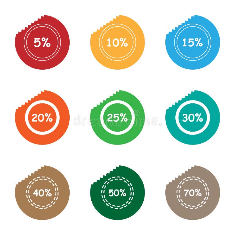 Sale Promotion Colorful Peeling Sticker Label Set Stock Vector ...