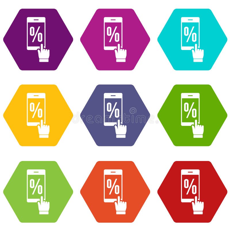 Percent on Screen Icons Set 9 Vector Stock Vector - Illustration of ...
