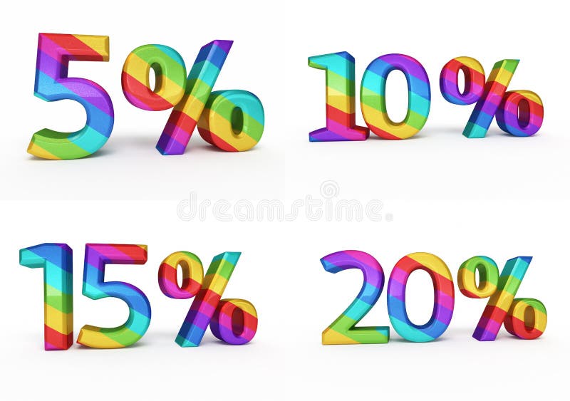 Percent sign colorful stock illustration. Illustration of blue - 35411277