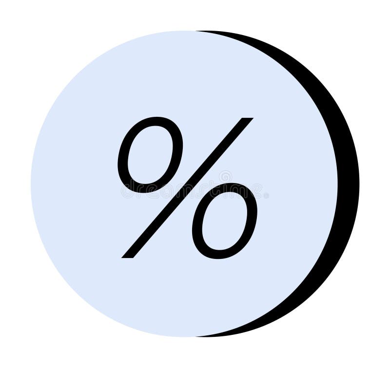 Percent Sign Inside a Blue Circle with Shadow Effect Stock Vector ...