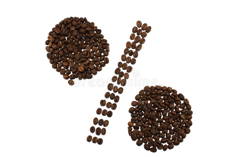 Percent Sign Made Coffee Beans Isolated White Background Stock Photos ...