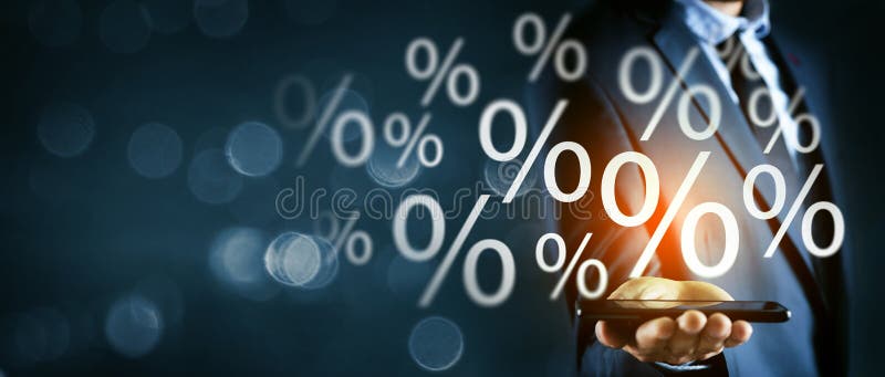 Percent Sign Percentage Icon Interest Rate Stock Image - Image of money ...